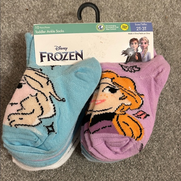 Disney | Accessories | Disney Frozen Toddler Socks In Blue And Purple ...